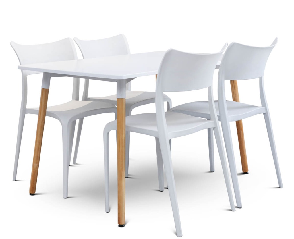 Mesa Eames Rectangular con 4 Sillas Verona - ESPACITY
